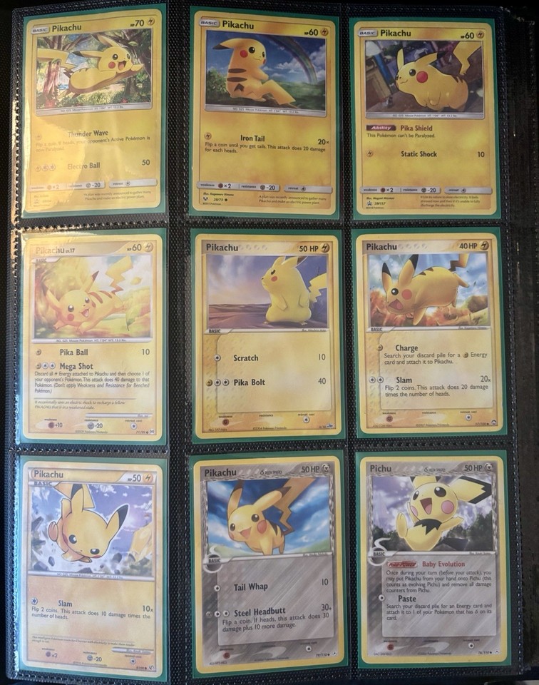 Pokémon Pikachu & Raichu Card Binder – Vintage & Modern Mix | eBay