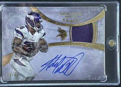 2013 Topps Five Star Adrian Peterson Patch Auto /40 Vikings Future ...