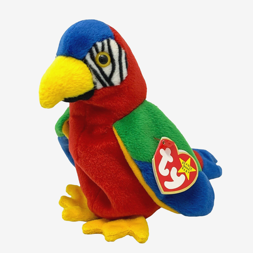 TY BEANIE BABIES Jabber Tropical Parrot 6" Plush with Tag 1997 1998 ...