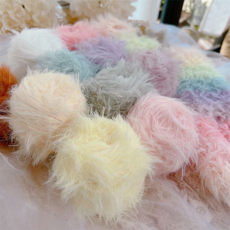 50g Faux Fur Mink Wool Yarns Hand Knitting Flurry Fleece Polyester Yarn ...