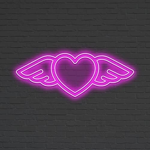 32"x12.3" Flyheart Flex LED Neon Sign Light Party Gift Wedding Visual ...