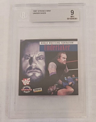 POP 1 WWF 1997 Stridex Promo Card UNDERTAKER WWE BGS Graded 9 Slabbed ...