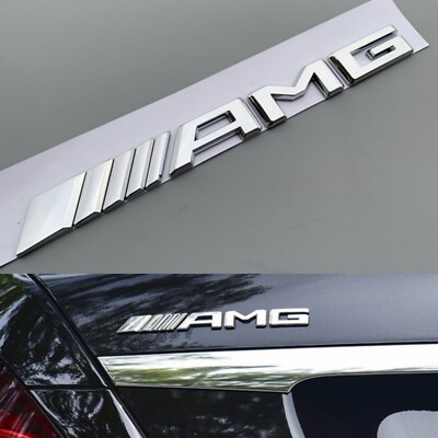 Chrome Finish AMG Emblem Badge fits Mercedes Benz AMG A C E GLC GLA GLB ...