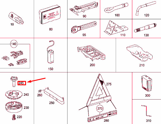 Mercedes-Benz Ml W164 Spare Wheel Holder Cap A1648980014 OEM for sale ...