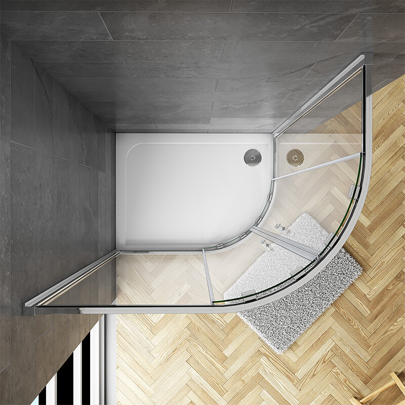 Offset Quadrant Shower Enclosures Base Tray Corner Entry Glass Panel ...