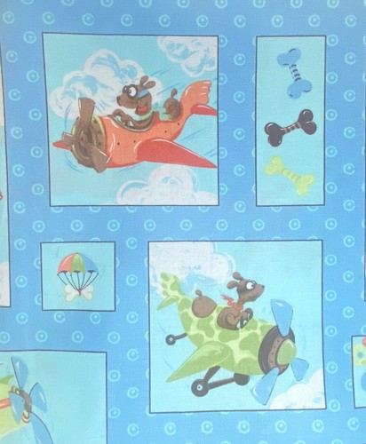Zig Flying Ace Dog Patchwork Fabric by World of Susybee, Nursery, BTY ...