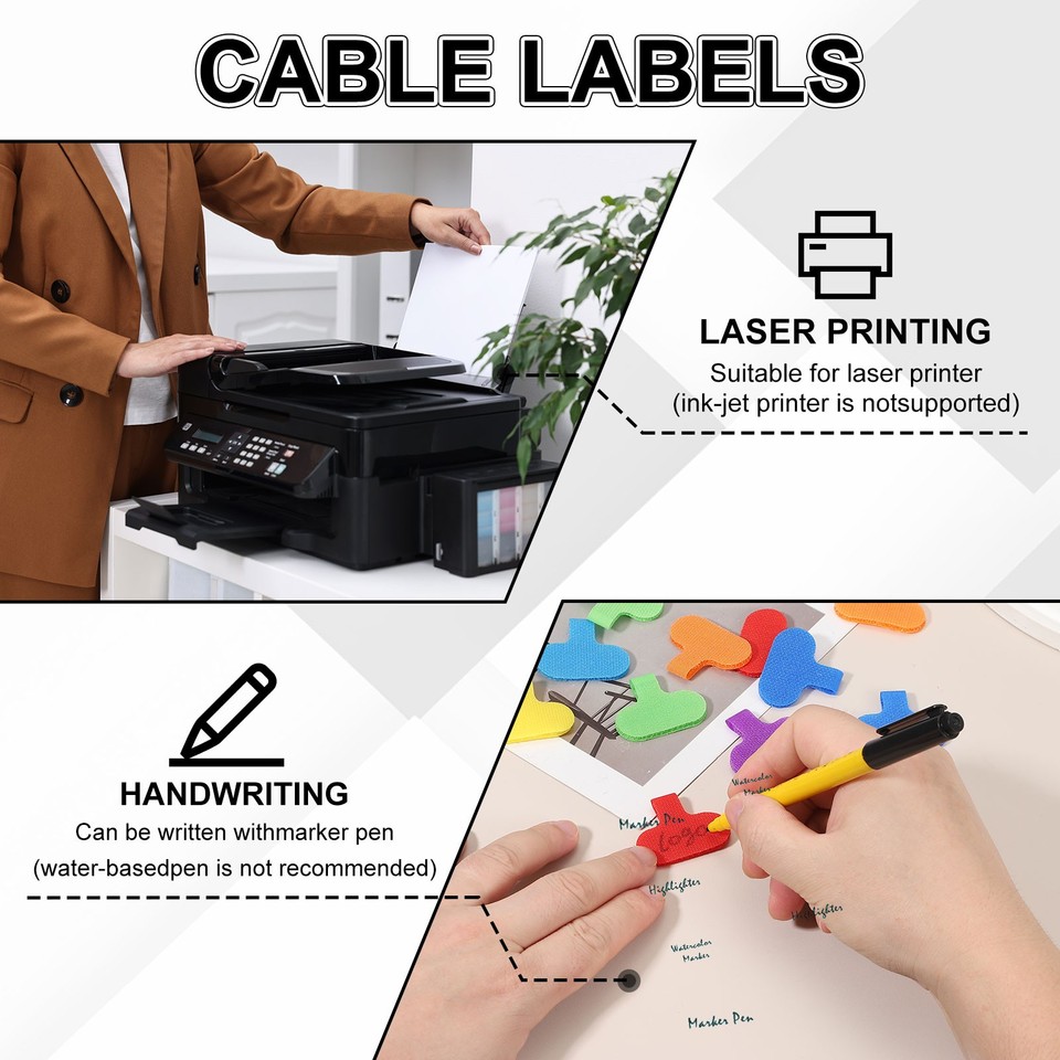 Cable Labels, 20Pcs Waterproof Cable Tag Writable Wire Labels, Blue ...