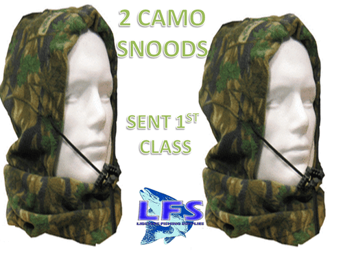 2 x New Camo Snoods Fully Fleeced Fishing Hunting Warmer Balaclava ...