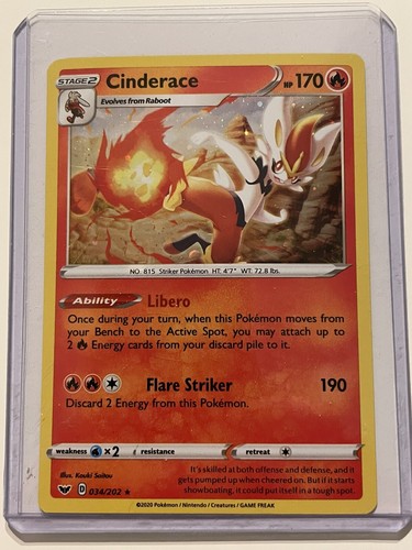 Cinderace COSMOS HOLO PROMO card 034/202 Sword & Shield Base Set 2020 ...