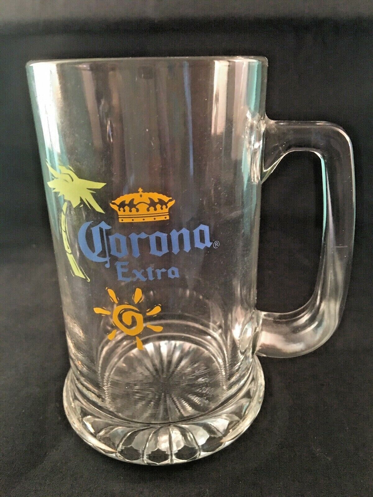 Corona Extra Beer Mug Glass Palm Tree Sun Design 2 - Glasses 12 Oz. | eBay