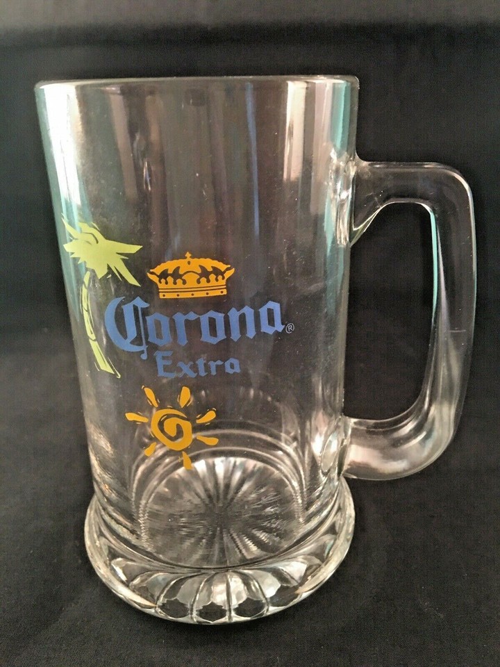 Corona Extra Beer Mug Glass Palm Tree Sun Design 2 - Glasses 12 Oz. | eBay