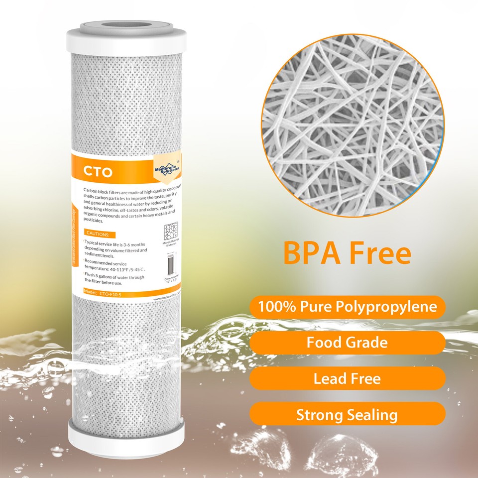 3X 10"x2.5" PP+CTO+GAC Water Filter Sediment Cartridges for 3 Stage ...