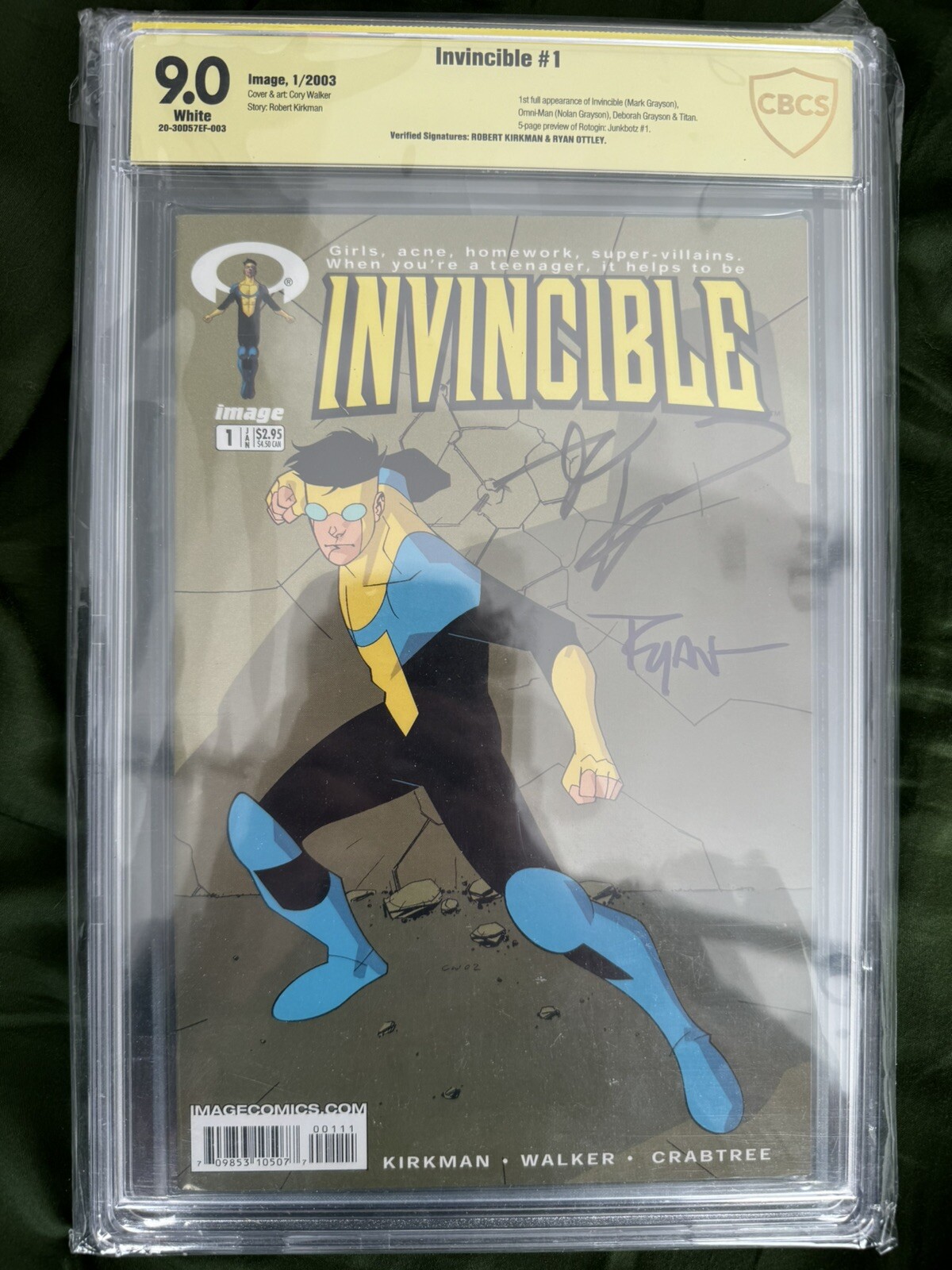 Invincible #1 - Image 2003 CBCS 9.0 1st full App of Invincible Double ...