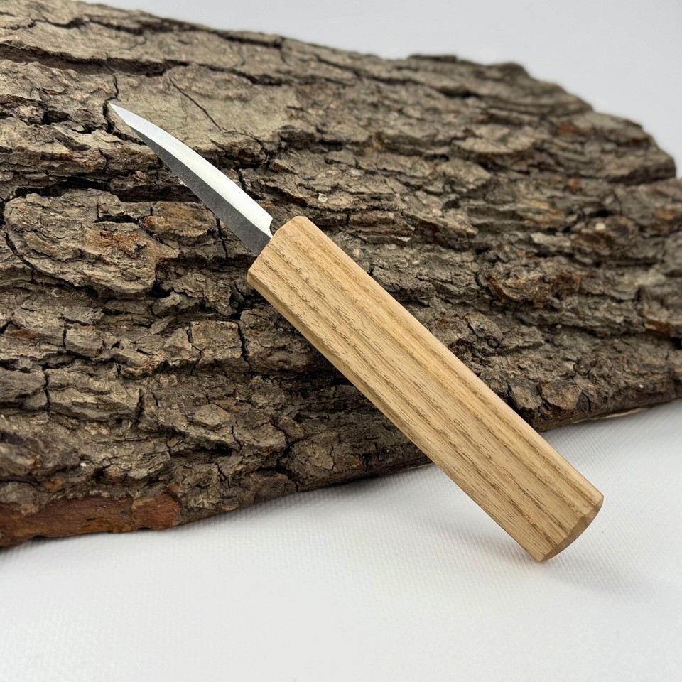 Sloyd Carving Knife – Hand-Forged Steel Blade, Ash Handle, For Spoons ...