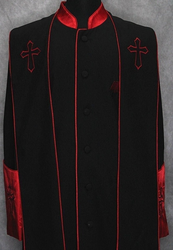 Men/Women Royal Diamond Black and Red Church/Pastor Robe | eBay