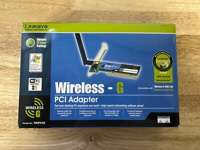 New,Open Box Linksys WMP54G Wireless-G PCI Adapter 2.4 GHz 802.11g 54 ...