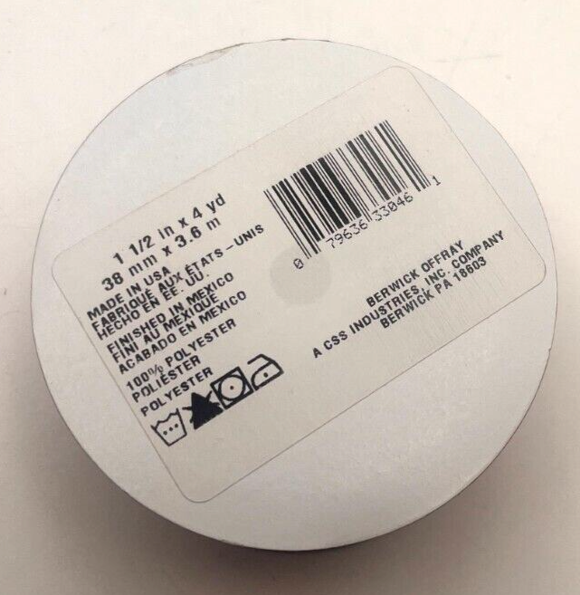 LOT OF 3 BERWICK OFFRAY RIBBON MAROON 100% POLYESTER 1 1/2 IN. X 4 YD ...