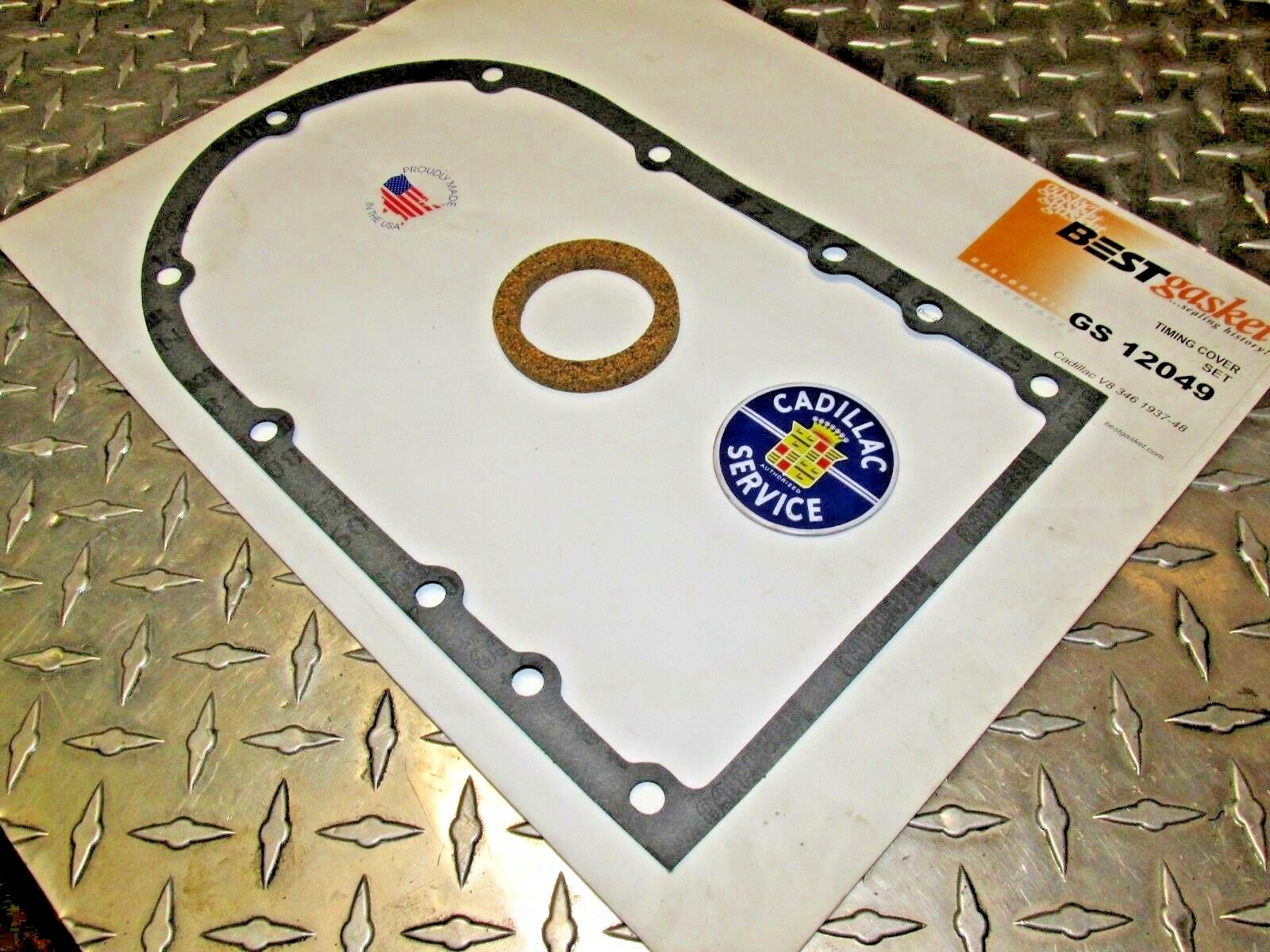 1937 - 1948 CADILLAC LASALLE FRONT TIMING COVER GASKET SET 322+346 V8 ...