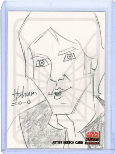 HAN SOLO 2009 TOPPS STAR WARS GALAXY SERIES 5 SKETCH CARD by HOWARD ...