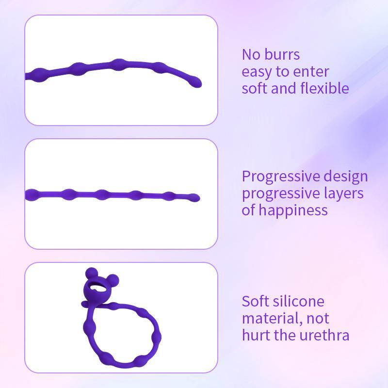 Urethral Probe Sounding Dilator Long Beads Male Penis Plug Men Sex Toy ...