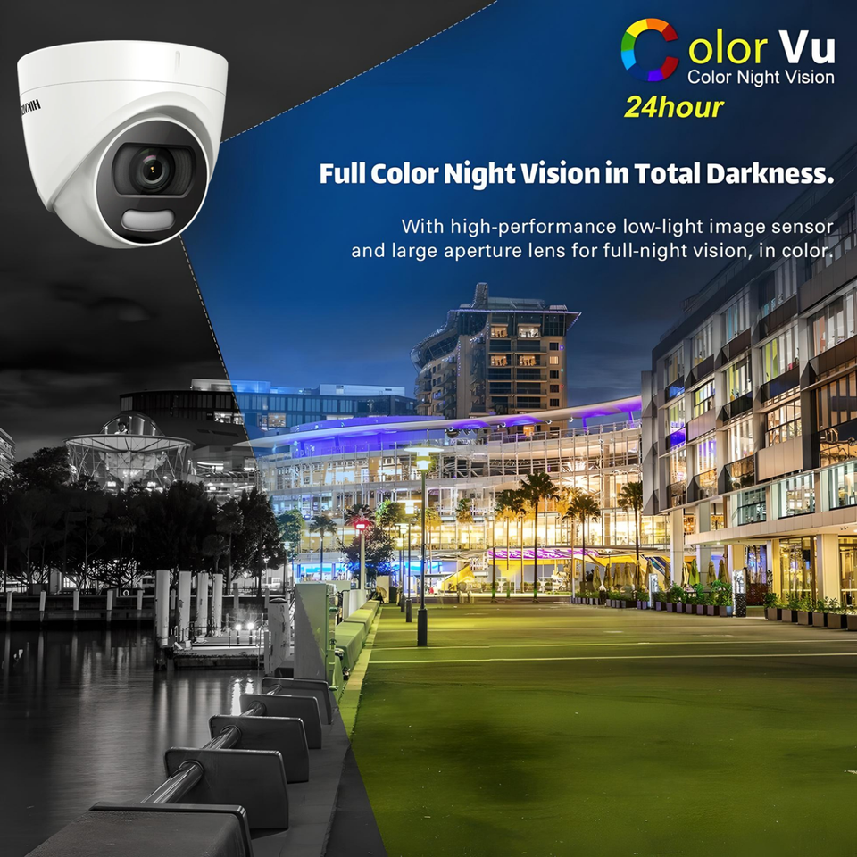 HIKVISION 5MP ColorVu CCTV SECURITY SYSTEM CAMERA Outdoor 4CH 8CH DVR ...