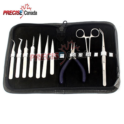 Set Of 9pcs Swiss Jeweler Style Precision Micro Forceps Tweezer +2 ...