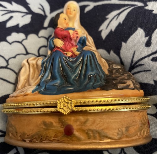 VINTAGE TRINITY BROADCASTING NETWORK TRINKET BOX MARY BABY JESUS MOTHER ...
