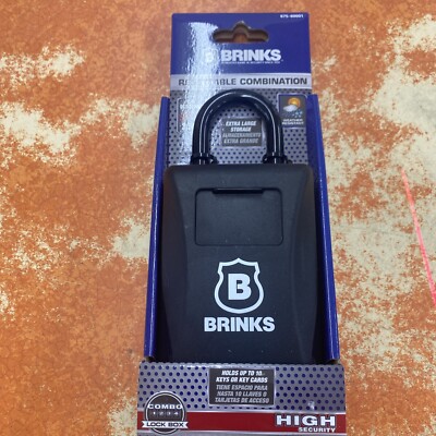Brinks 675-80001 Resettable Combination Lock Box 4-Dial Key Storage ...
