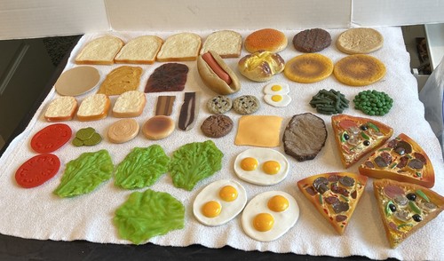 Huge Lot VTG Fake Pretend Food Realistic Play Prop Toy Kitchen Rubber ...