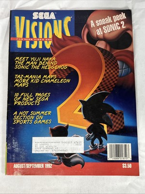 Sega Visions Magazine August/September 1992 Sonic 2 Sneak Peak | eBay