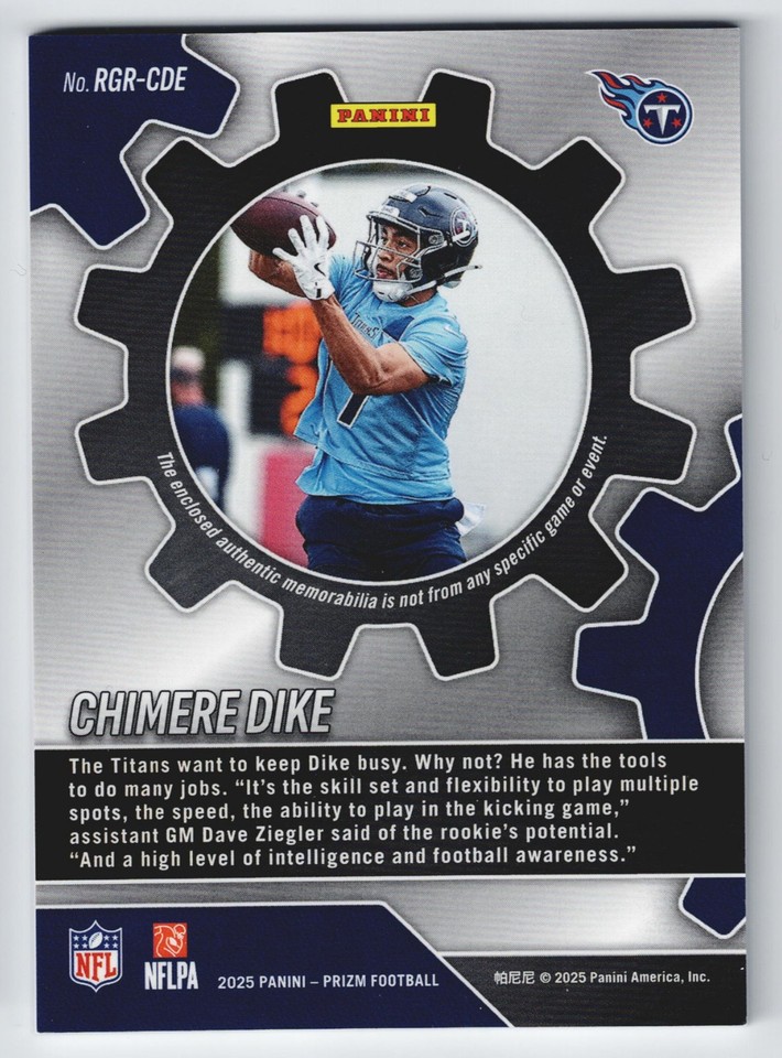 2025 Panini Prizm Chimere Dike Rookie RC Gear Jersey Relic Pink #RGR ...