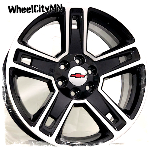 22" Gloss Black Machine OE 5664 Wheels | Chevy Silverado 1500 LTZ Tahoe ...