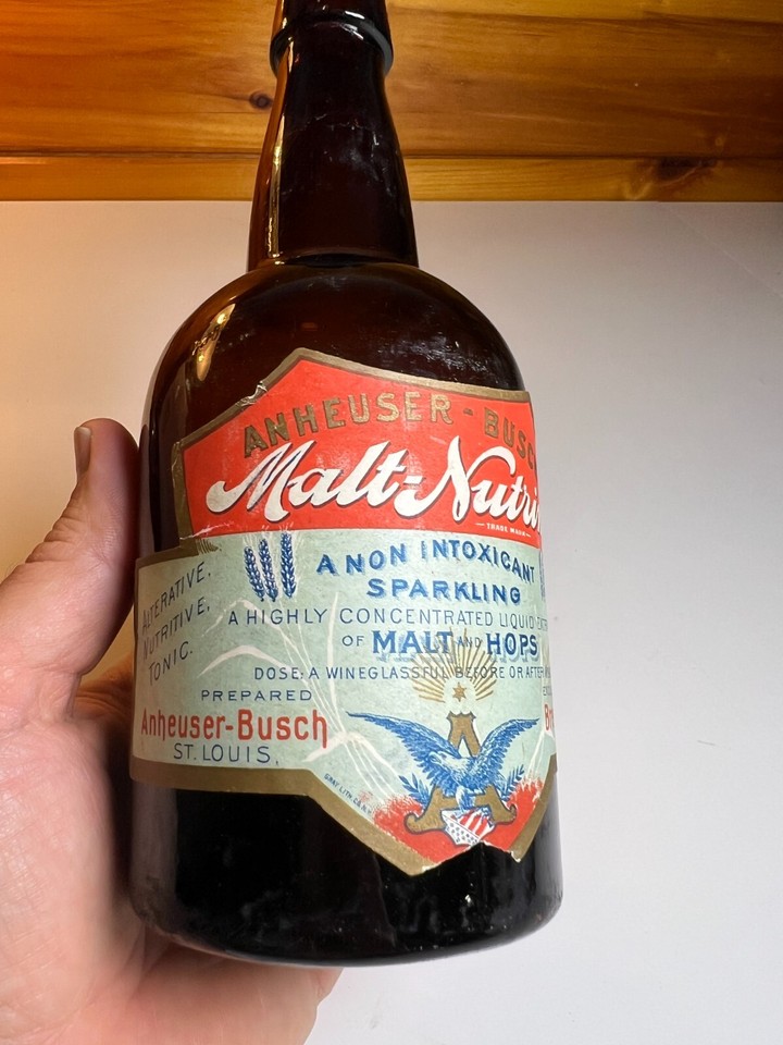 Antique Pre-Prohibition Anheuser Busch Malt NUTRINE Budweiser Bottle ...