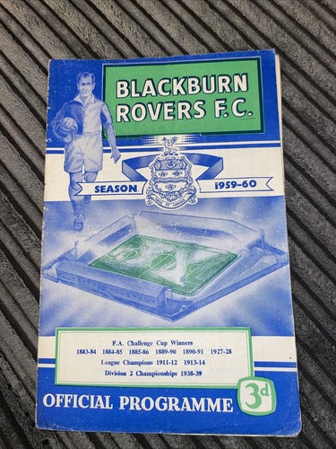 1959 BLACKBURN ROVERS V PRESTON NE NORTH END DIVISION 1 59/60 LEAGUE ...
