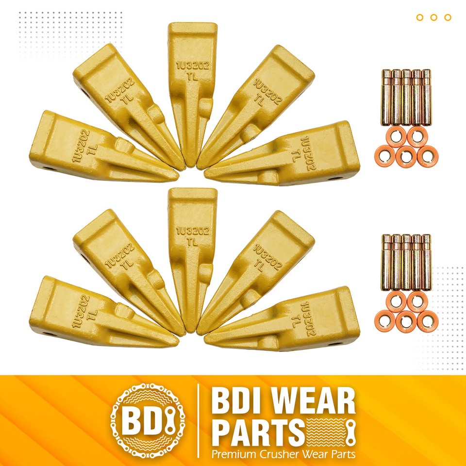 1U3202TL Bucket Teeth CAT Style with Pins & Retainers for Excavator ...