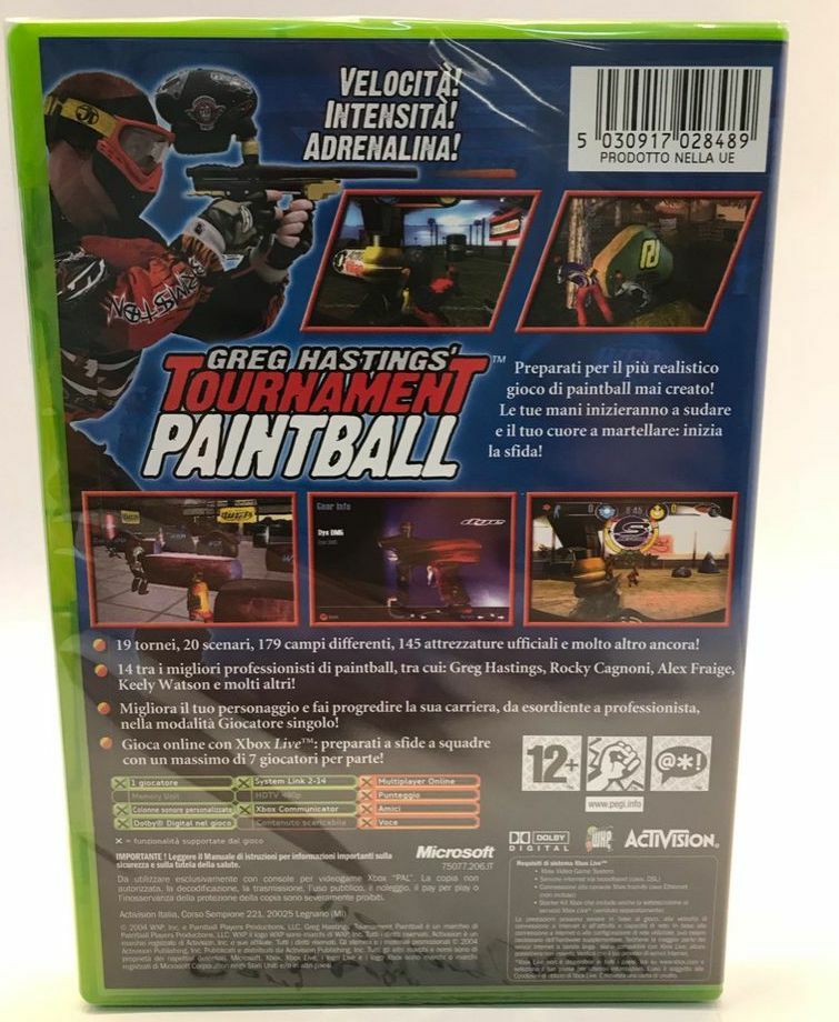 Greg Hastings Tournament Paintball Xbox New Sealed Eng New Rare Pal ...
