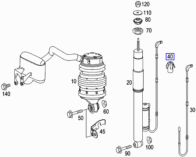 Mercedes Air Suspension Spring Bag Holder Clip Bracket A2113280058 New ...