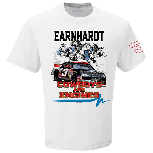 Men's Checkered Flag Sports White Dale Earnhardt Cowboys & Engines T ...