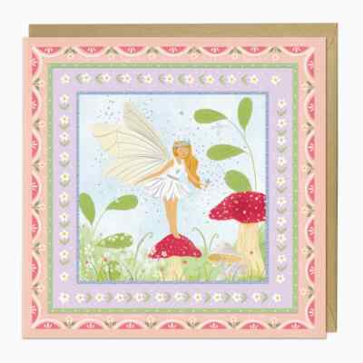 Whistlefish Fairy Floral Border Art Card All Occasions Cornwall Fairies ...
