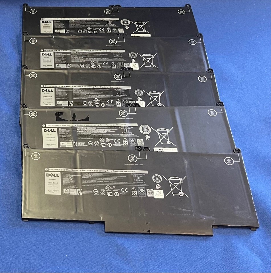 Lot of 5 OEM Dell Latitude 7300 7400 Battery 60Wh MXV9V - BIOS ...