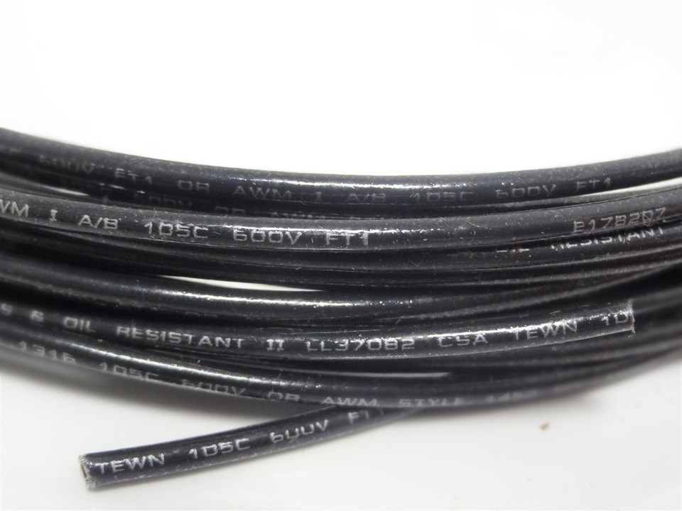 16 GAUGE TFFN TEWN WIRE BLACK 50' FEET 600V COPPER STRANDED GROUND WIRE ...