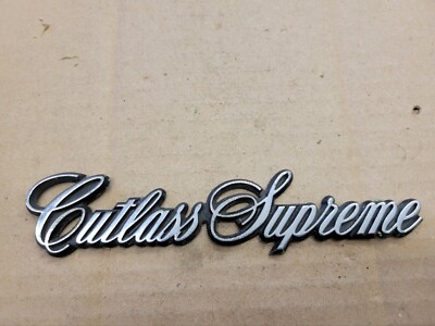 Oldsmobile OEM Cutlass Supreme 6.75" Vintage Script Emblem Badge Logo ...