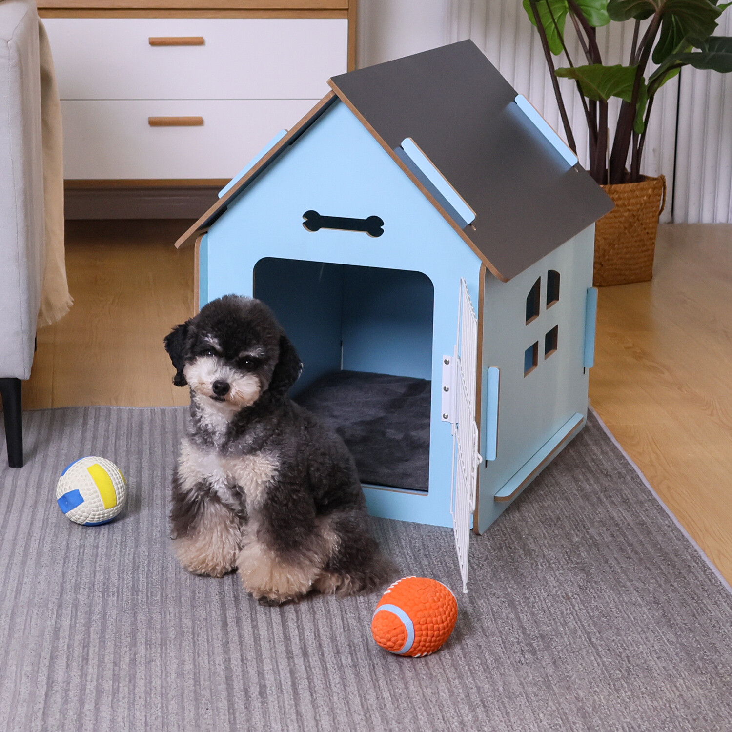 PYpetmia Wooden Dog House Small Dog House Indoor Use Pet Kennel Cat ...