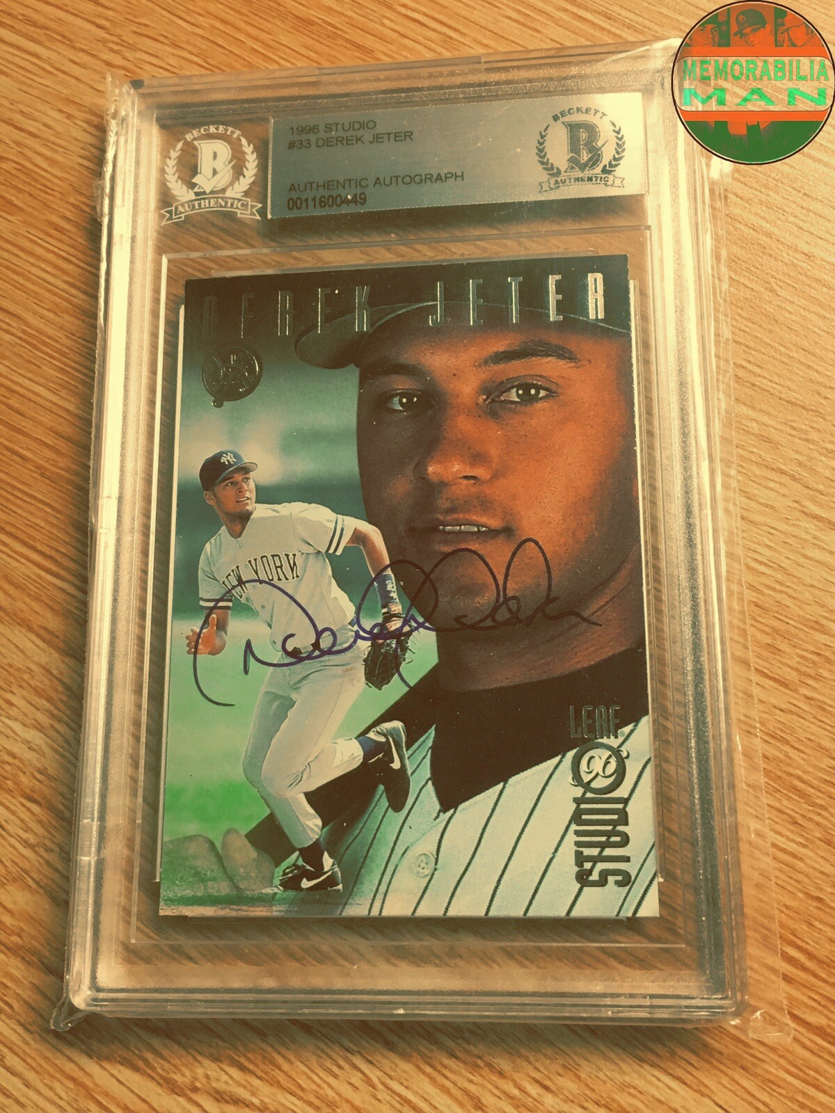 DEREK JETER Autographed Rookie Card 1996 Leaf Studio🎆EBAY Pop 1/1📈 | eBay