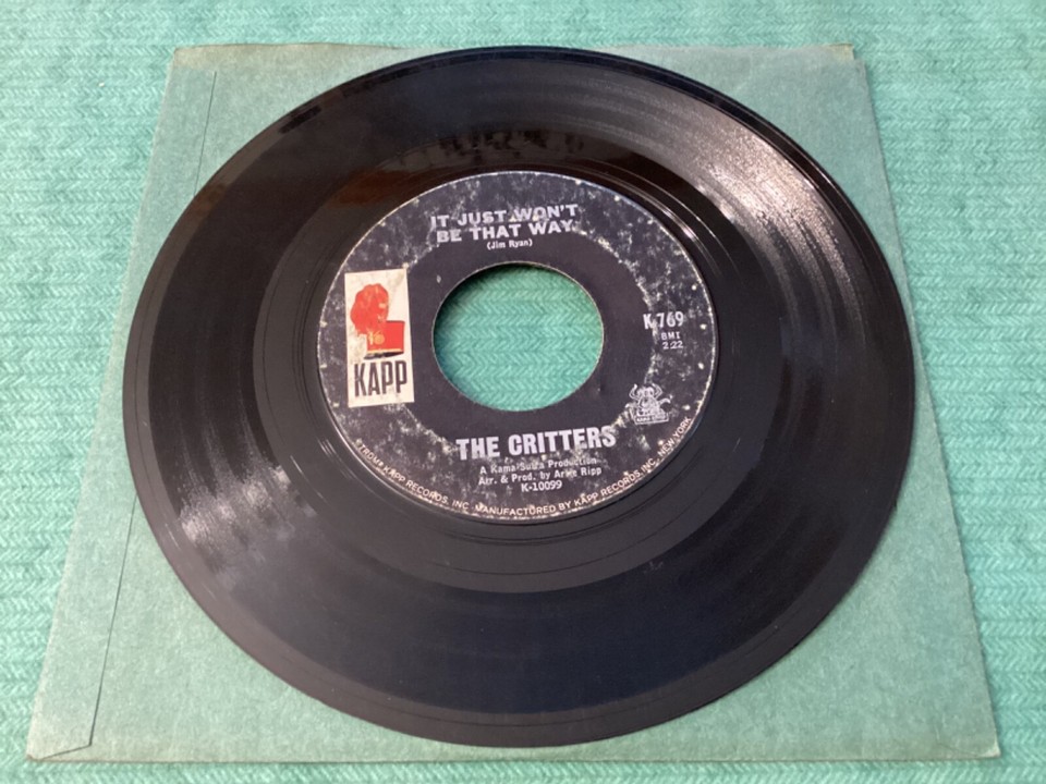 The Critters “Mr. Dieingly Sad / It Just Won’t Be That Way" 7" 45 rpm K ...