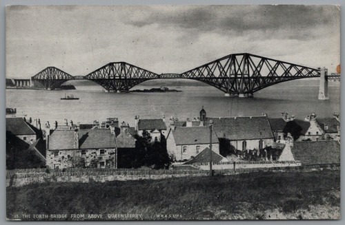 Forth Bridge Above Queensferry Scotland Unposted WR&S Vintage Postcard ...