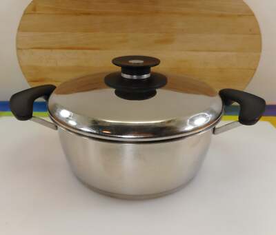 AMC Germany Stainless Thick Disc 2 Quart Saucepan Boomerang Handles | eBay