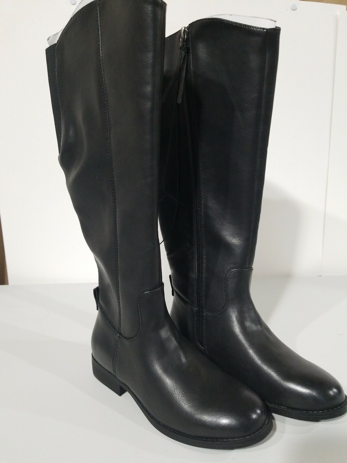 Universal Thread Brisa Faux Leather Riding Black Boots Women's Size 5 ...