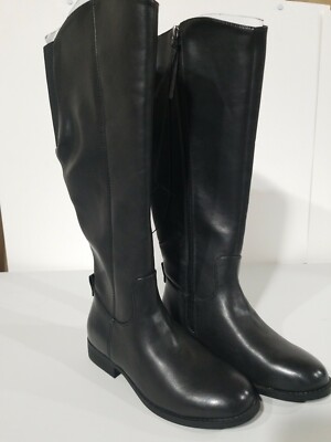 Universal Thread Brisa Faux Leather Riding Black Boots Women's Size 5 ...