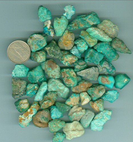 193 Grams of Stabilized American Turquoise Rough Nevada Turquoise Fox ...